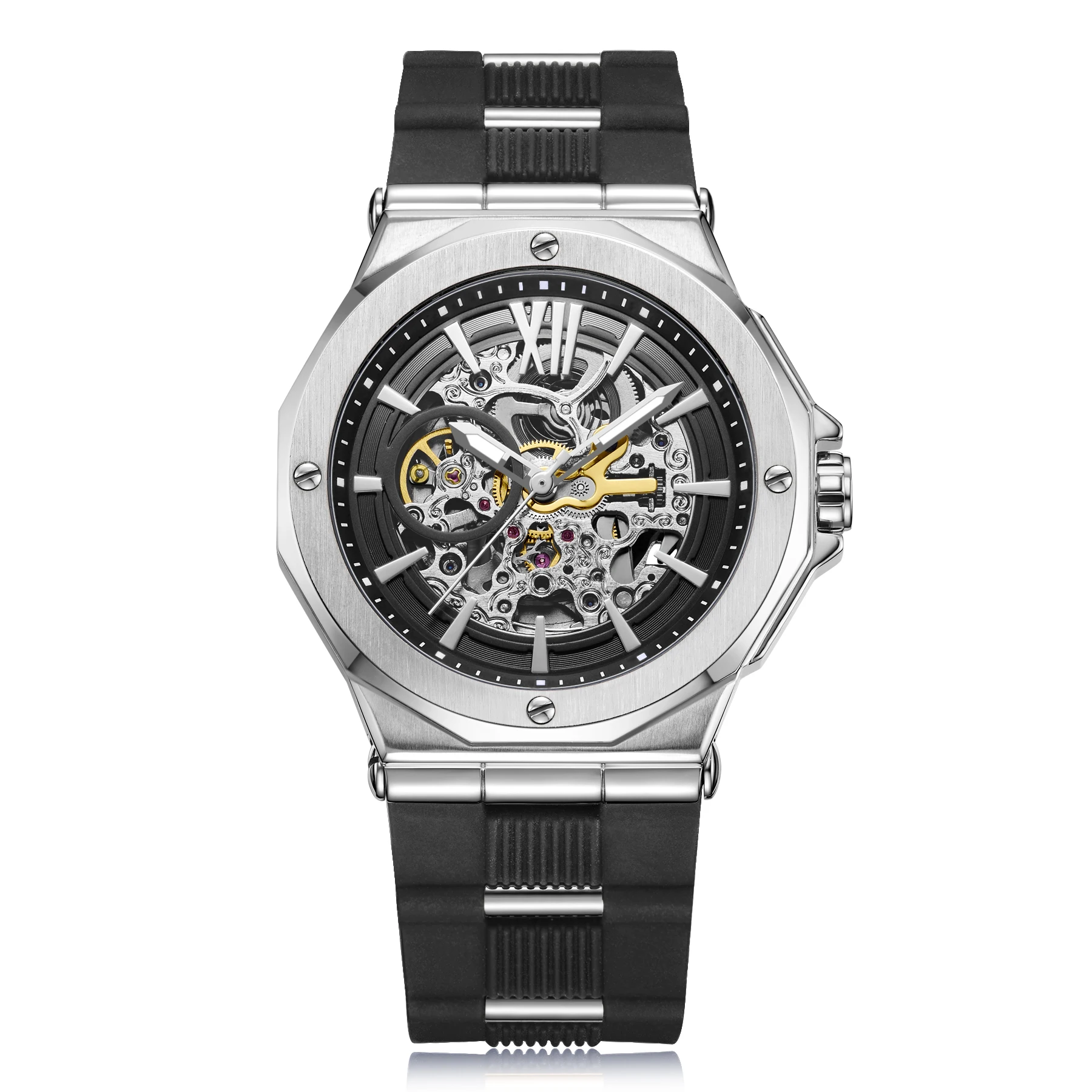 OEM Transparent Design Skeleton Movement Business Luxury WristWatch ...