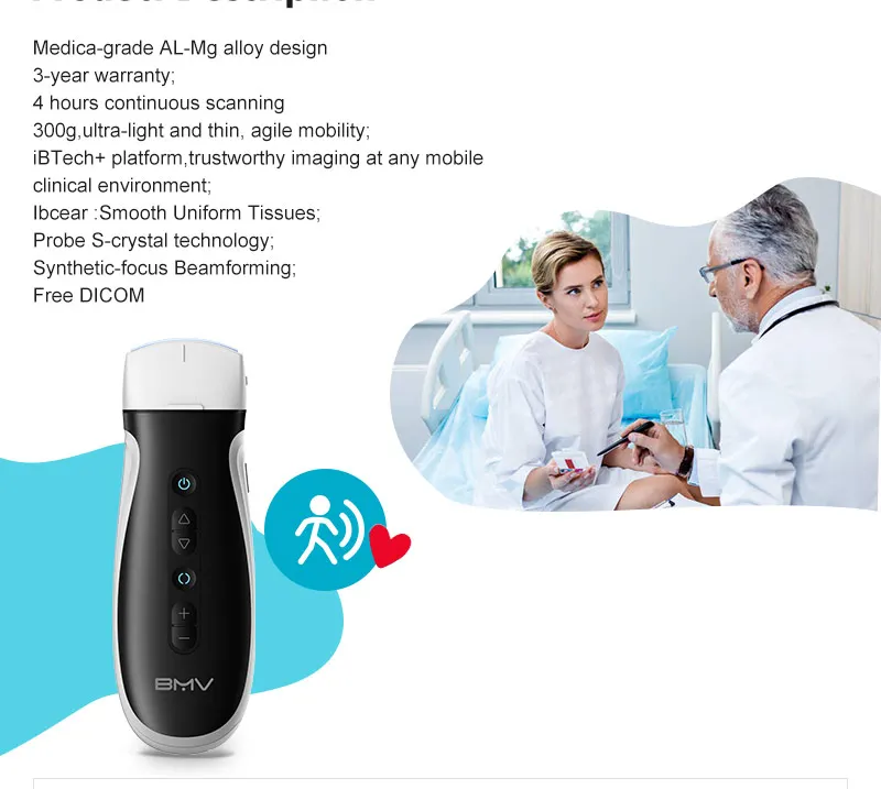 USB Ultrasound Medical Scans - Convex Linear Probe BMV MX9
