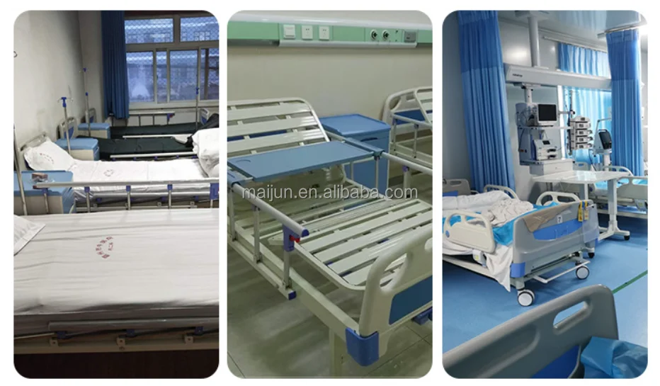 Adjustable ICU Patient Bed with 3 Crank Motorized Function