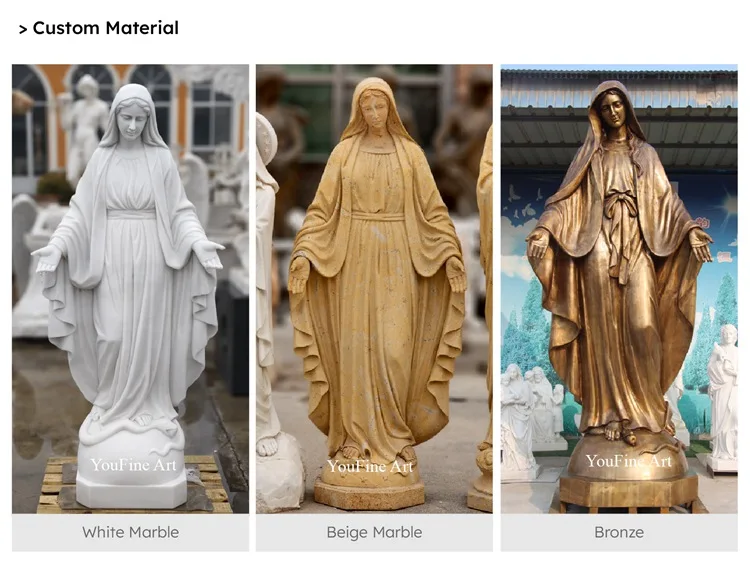 Marble White Marble Virgin Mary Headstones Tombstone