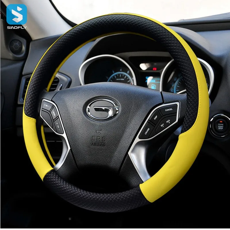 Customize Breathable Steering Wheel Covers Anti Slip Embossed Grid ...