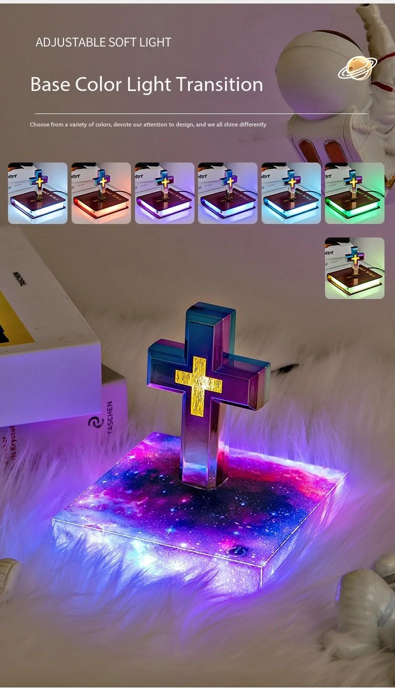 Magnetic Levitation Cross Lamp - Colorful LED Art Decor