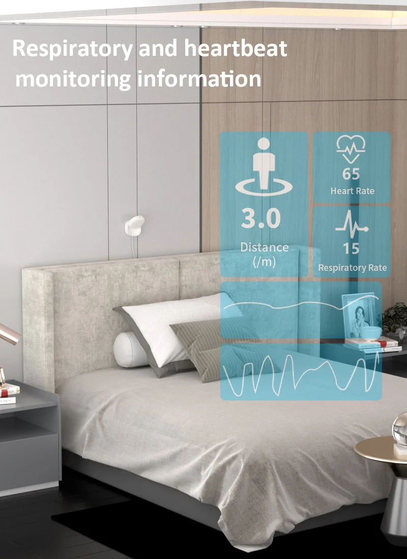 WiFi 60G Radar Respiratory Sleep Sensor with Sleep Detection 5V USB ...