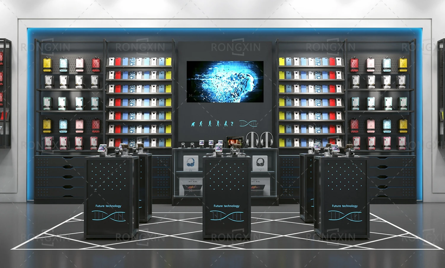 Modern Mobile Phone Shop Interior Design - RONGXIN Display Stands