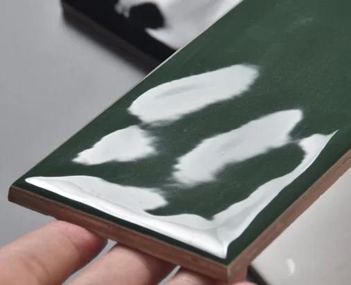 Green Retro Bump Wavy Backsplash Subway Wall Ceramic Tiles