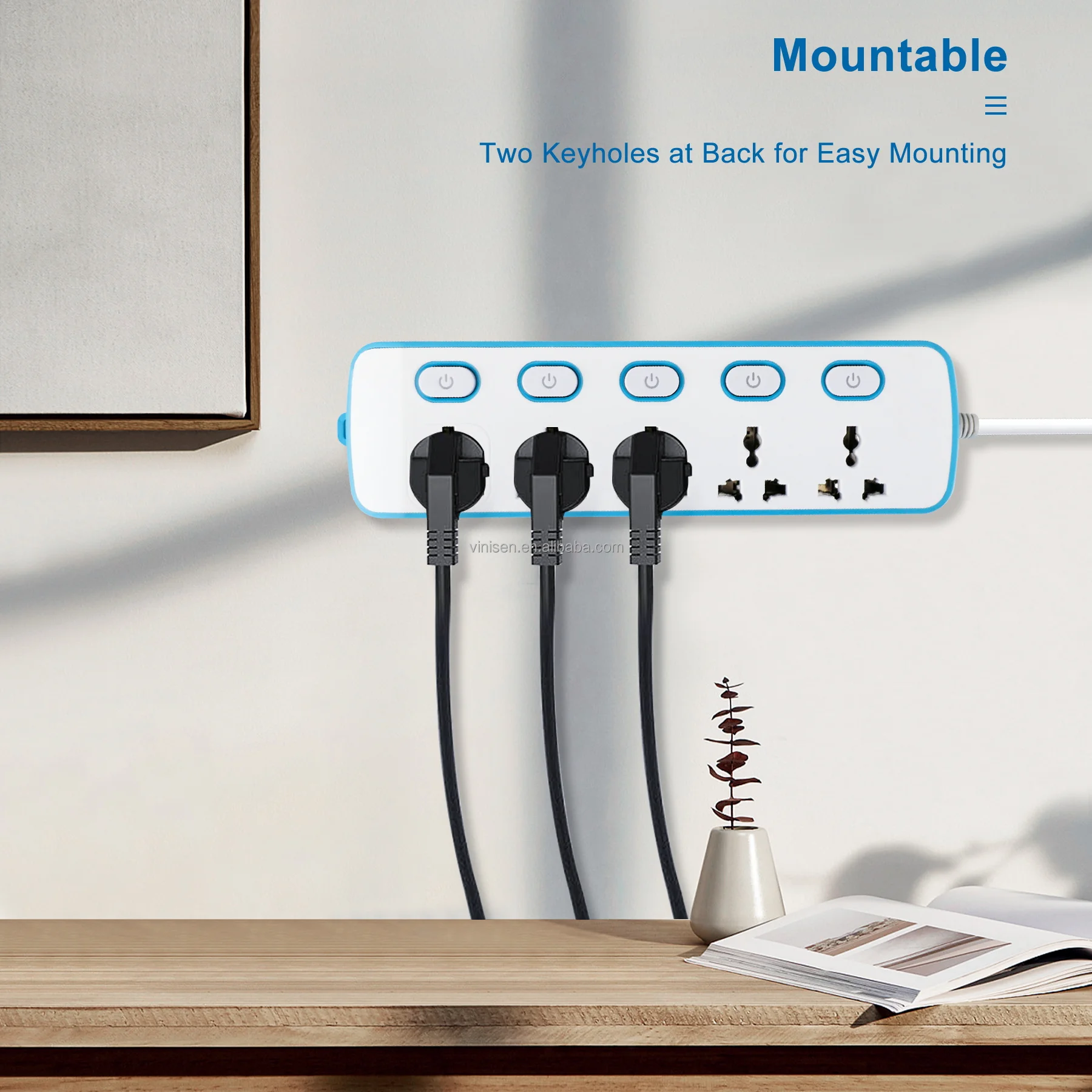 5 Way Multi Socket Extension Cord - Safe & Convenient Power