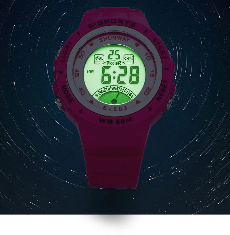 Multifunctional Leisure Luminous Watch Children's Waterproof Sports ...
