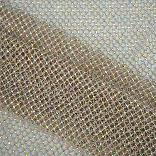 Wholesale 100% Polyester Crystal Diamond Beaded Mesh Fabric Embroidery ...