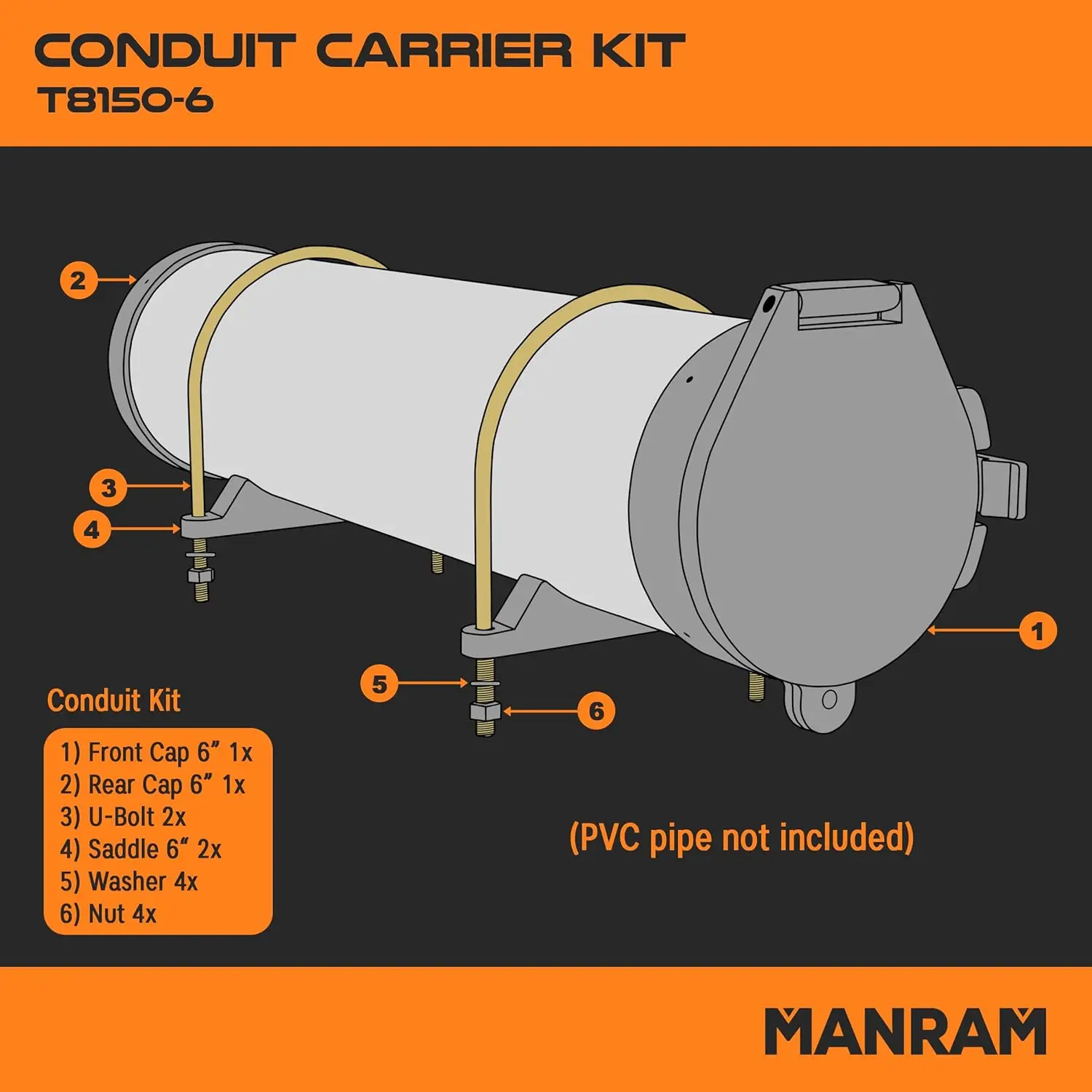 Conduit Carrier Kit 6 Inch Diameter - Pvc Conduit Carrier,Mounting ...