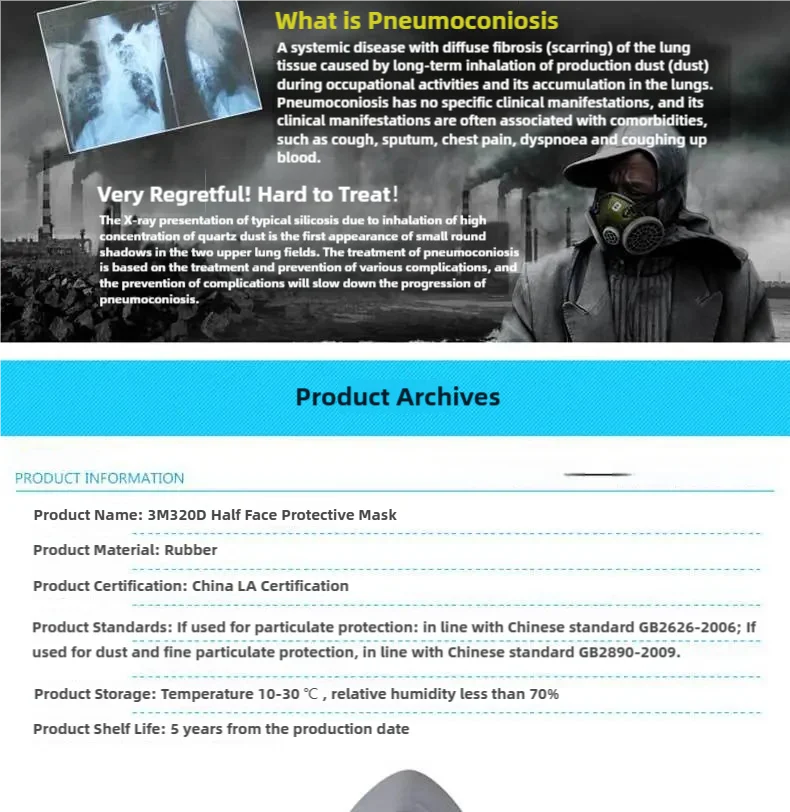 3M Industrial Factory Dust and Haze Prevention Silicone Half Face Mask ...