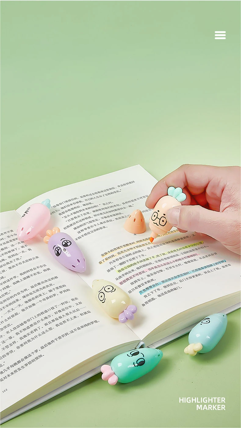Mini Carrot Shape Highlighter Pens - Perfect Promotional Gifts