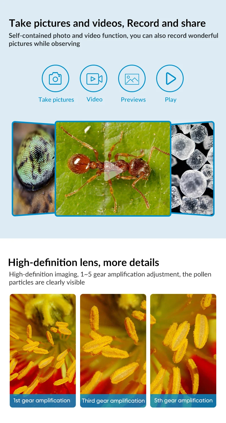 APEXEL Digital Handheld Microscope - 400X-800X Magnification