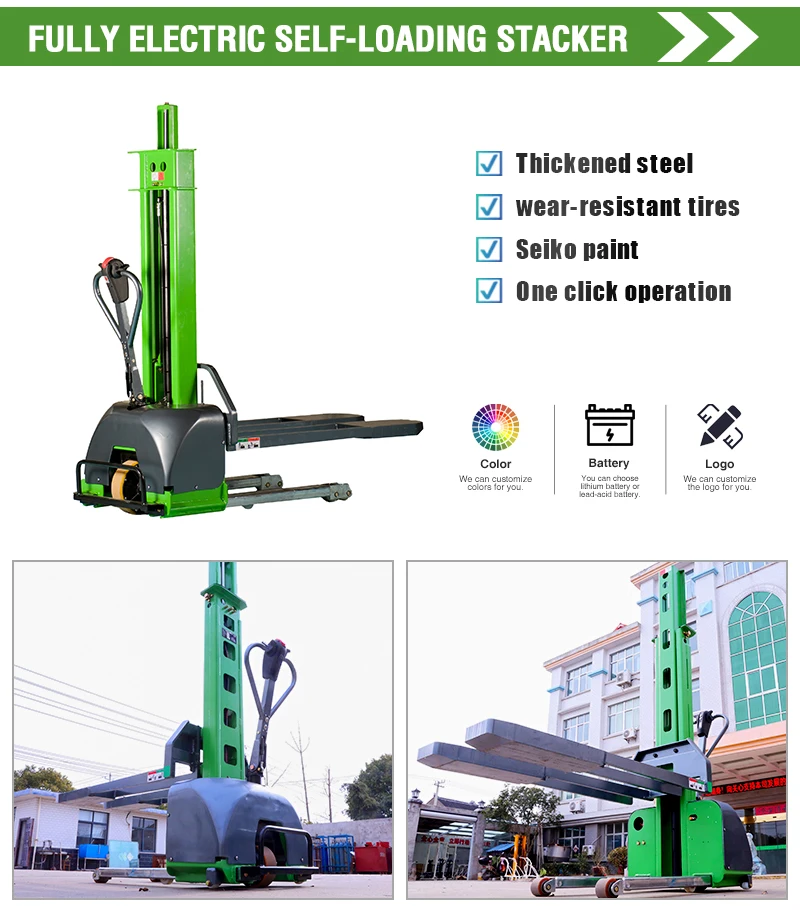 Lifting 1000kgs Self Loading Portable Forklift Electric Stacker