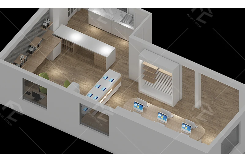 Modern Computer Store Interior Design Custom Computer Office Counter ...