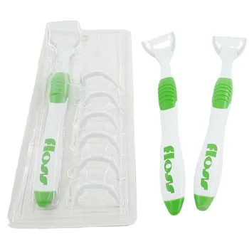 Y Shape Long Handle Dental Toothpick Holder Dental Flosser Pick Dental ...