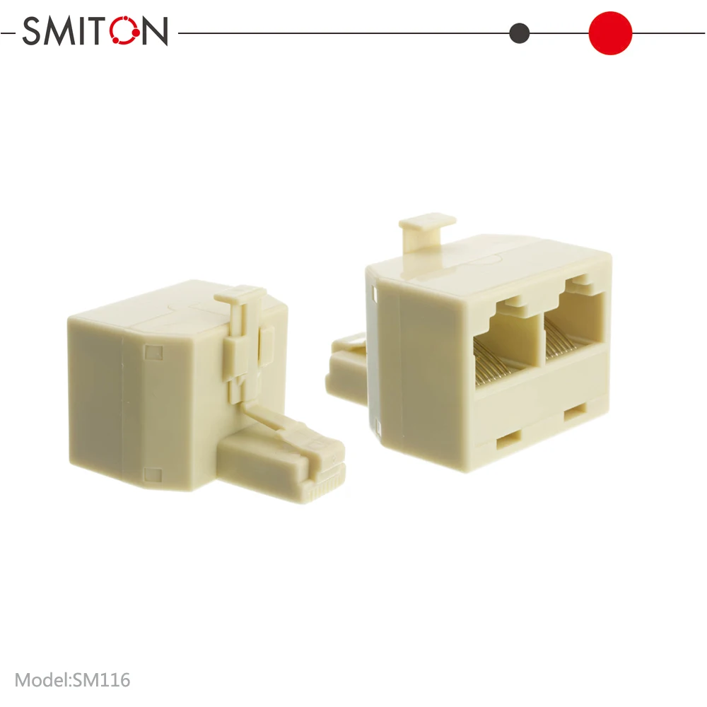 Rj45 Adapter Male Plug To Dual Rj45 Female Socket Adapter - Buy 8p8c ...