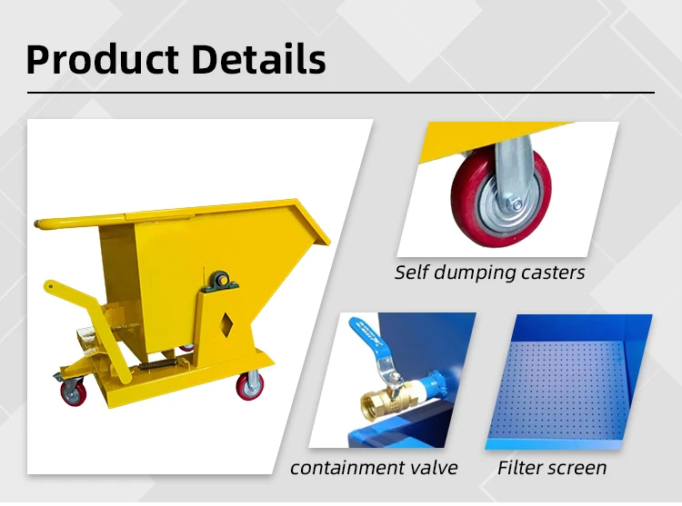 Factory Forklift Mobile Steel Heavy Duty Self Dumping Hopper Dumping ...