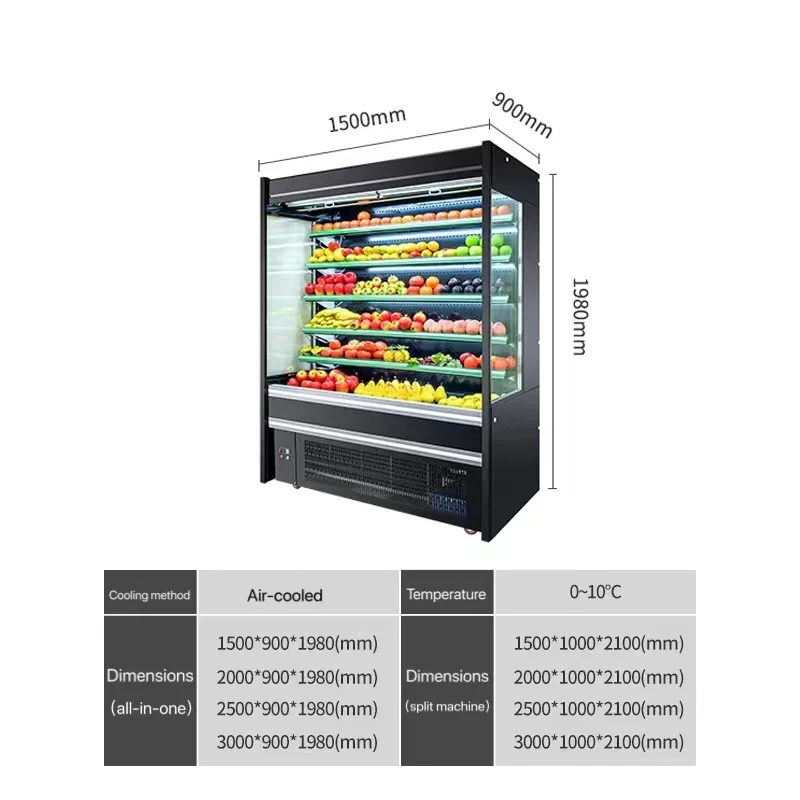 VEGETABLES FRUIT DISPLAY REFRIGERATORS - COMMERCIAL OPEN CHILLERS
