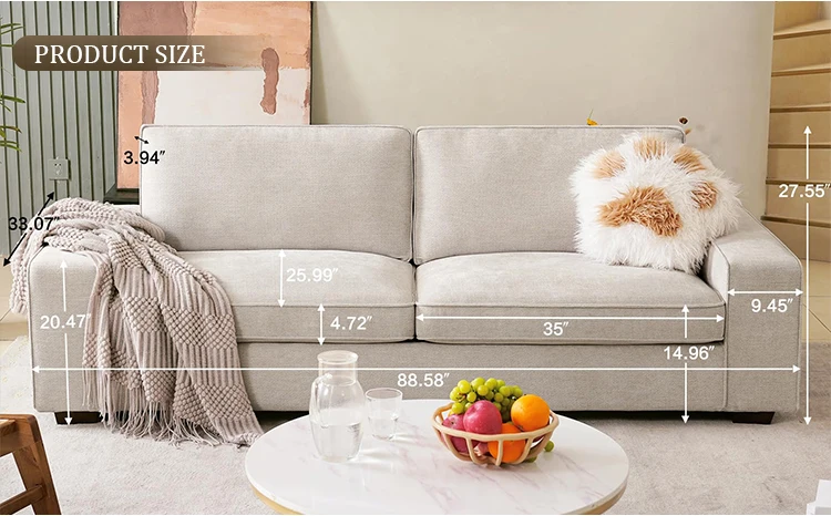 Sans Modern Full Kd Modular Sofa Sectional Loveseat Square Shape for ...