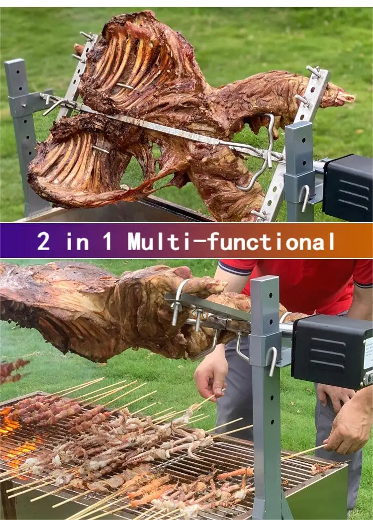 YOHO Lamb Barbecue Grill - Versatile 2-in-1 Charcoal/wood BBQ