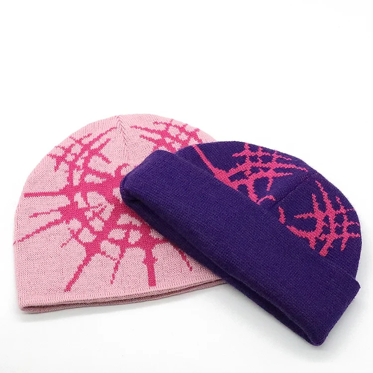 Unisex Reversible Acrylic Beanie Winter Sports Cuffless Skull Cap All ...