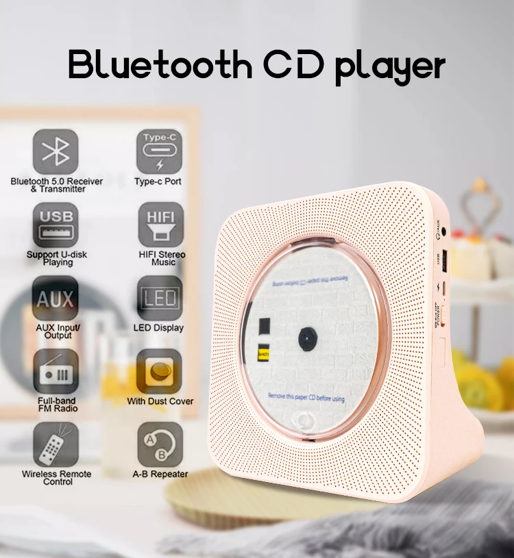 Portable Cd Player Desktop Cd Player For Home Fm Radio Music Cd Player ...