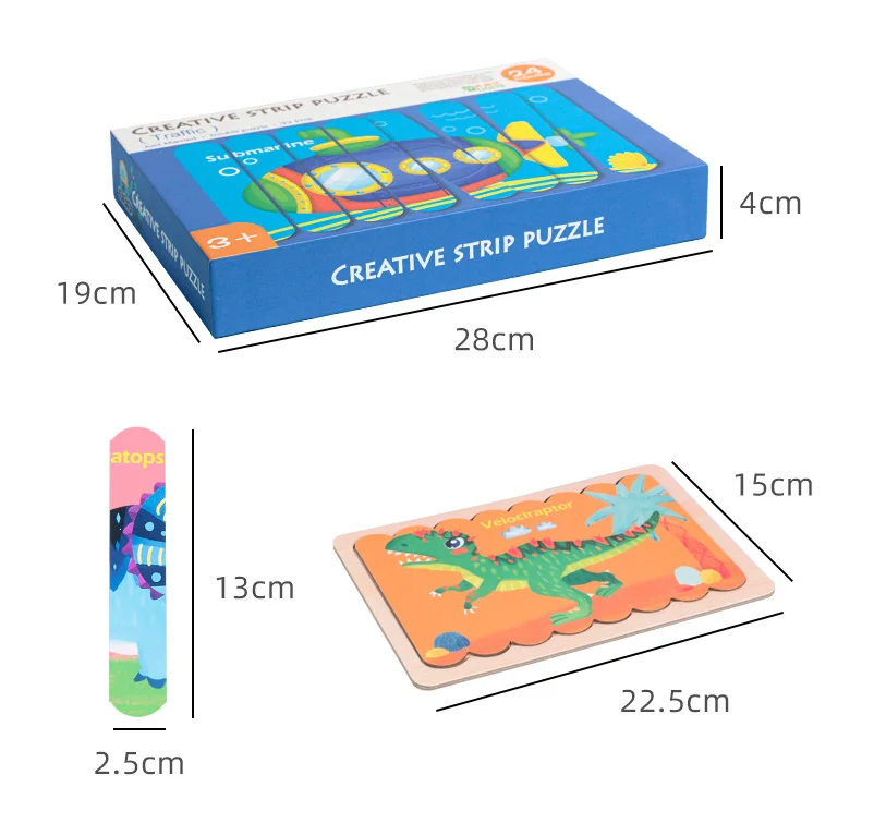 Educational Toy - Wooden Strip Puzzle for Kids Learning