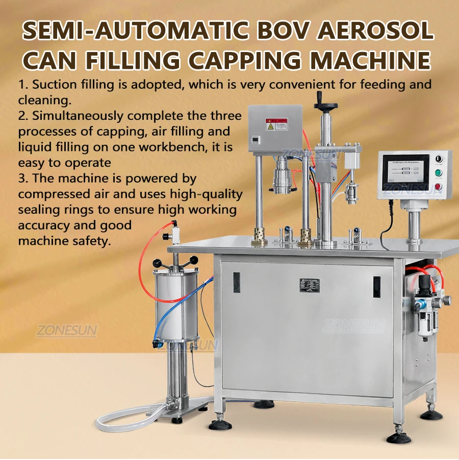 ZONESUN ZS-QW2Y Semi-automatic 3 in 1 BOV Aerosol Aluminium Tin Metal ...