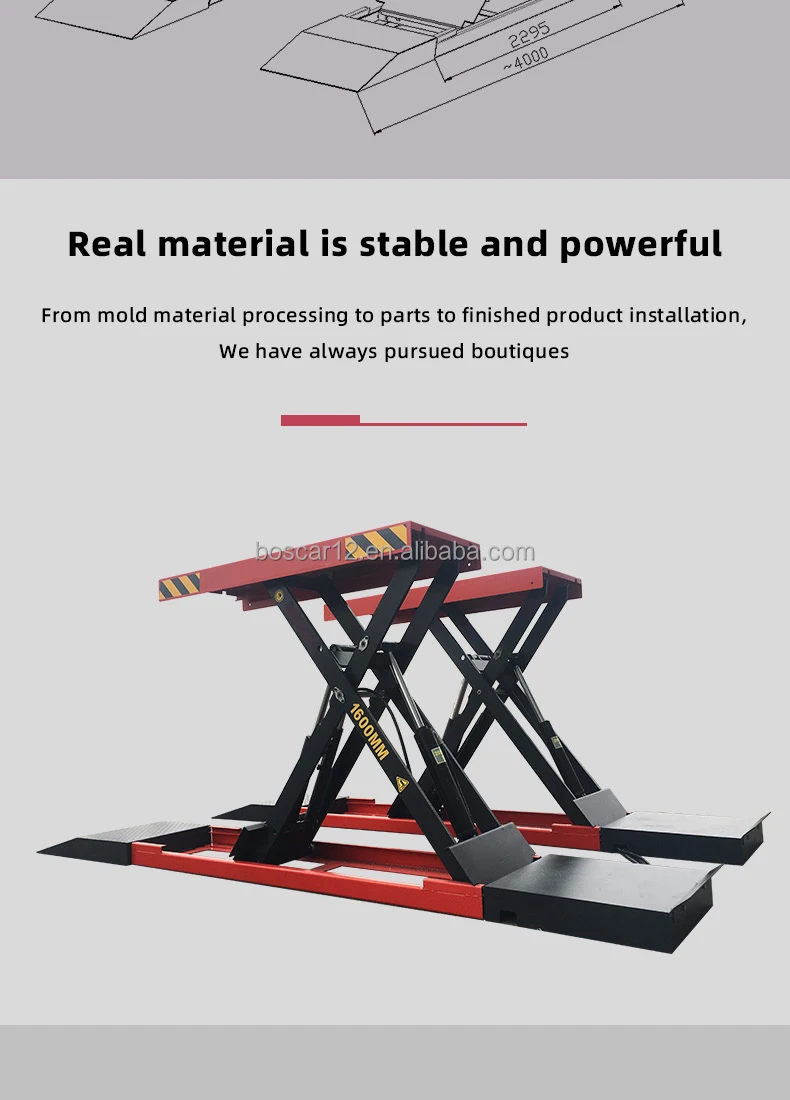 4000kg Hydraulic Mobile Scissor Car Lift - Movable Lifter