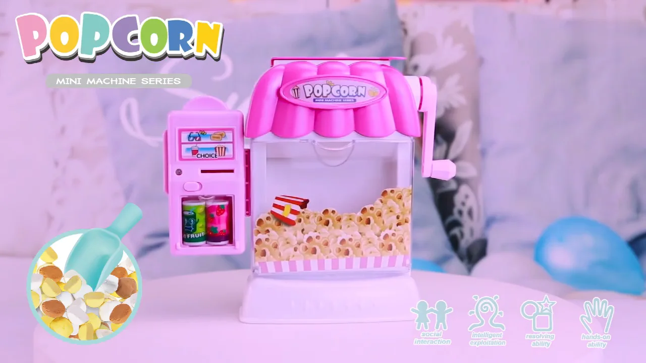 Children Simulation Plastic Mini Popcorn Maker Vending Machine Toys ...