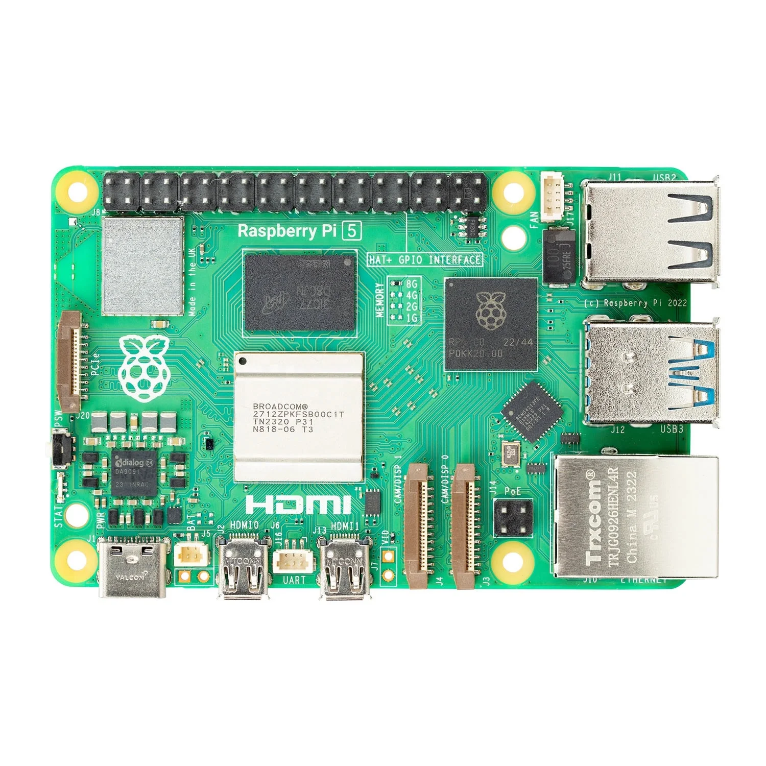 Raspberry Pi 5 Development Board - 4GB/8GB Power & AI Kit