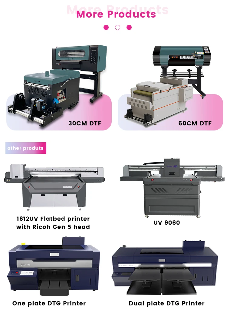 Visual Tex 24inch Dtf Printer 60cm I3200 2 Head T Shirt Film Printing
