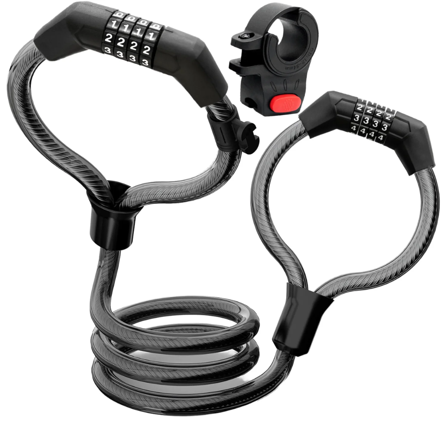 4-Digit Anti-Theft Combination Steel Cable Lock Double Head Handcuff E ...