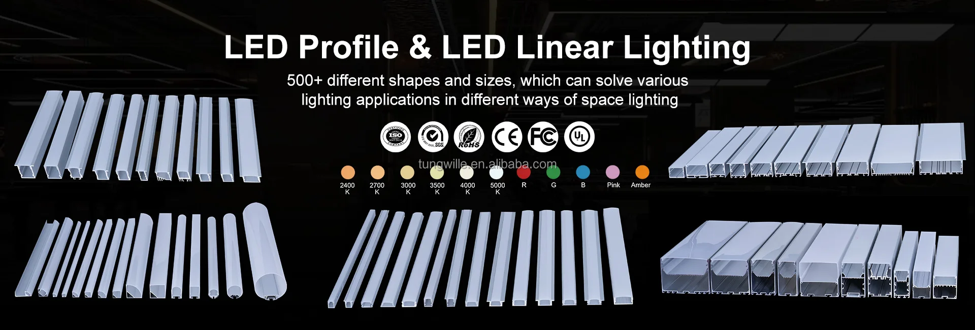 Anodizing T5 LED Strip Profile 6000 Series Aluminum Alloy Square Light ...