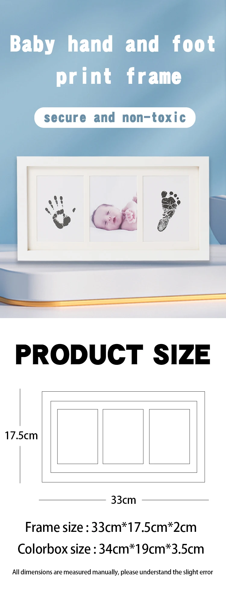 Newborn Baby Handprint Footprint Ink Pad Inkless Hand And Foot Imprint ...