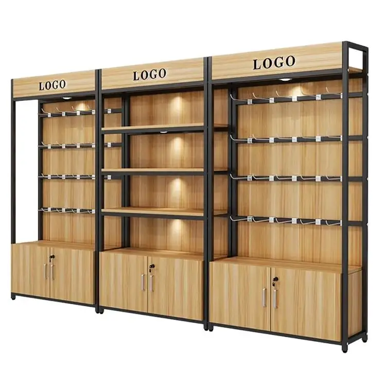 Factory Wall Wooden Metal Shelves Customize Supermarket Display Shelves ...