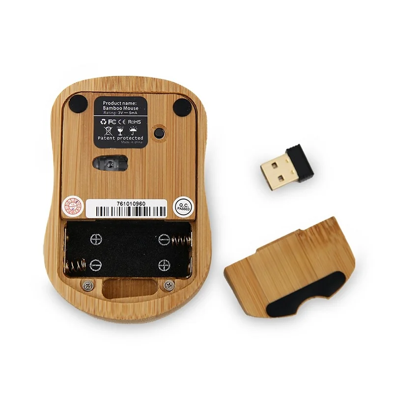 Customized Logo Eco-friendly Bamboo Wireless Mouse Promotional Gift ...