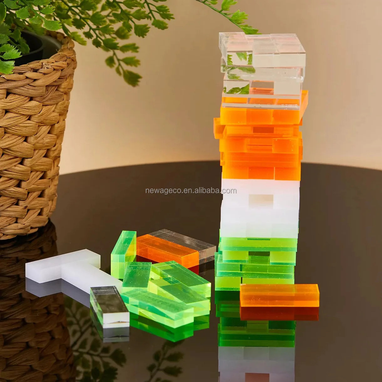 Plexiglass Stacking Tumbling Tower Acrylic Block Building Tower Game ...