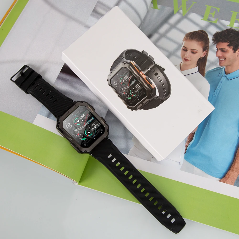 C20 Pro Outdoor Sport Smart Watch 5atm Waterproof Bt Music Call Blood ...