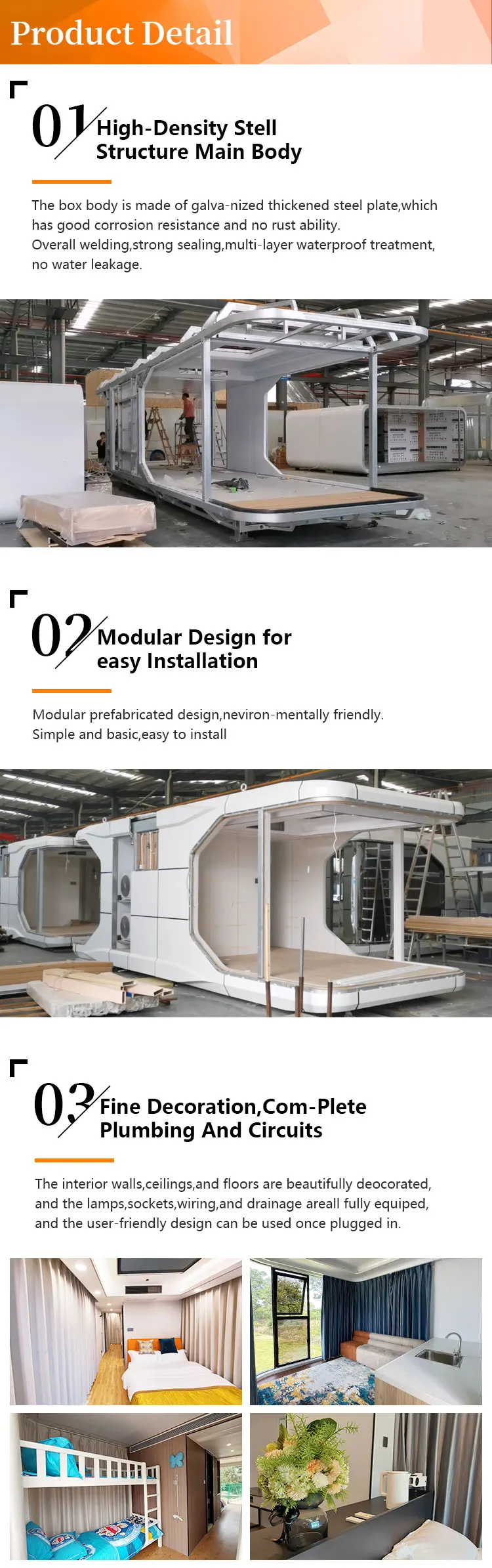 Modern Luxury Mobile Outdoor Hotel Portable Modular Prefabricated Space ...