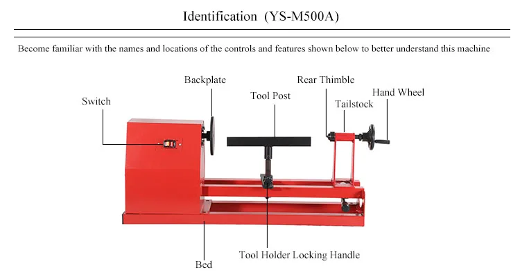 Easy to Operate Small Wood Lathe Machine for Home Use - 375W Motor, 4 ...