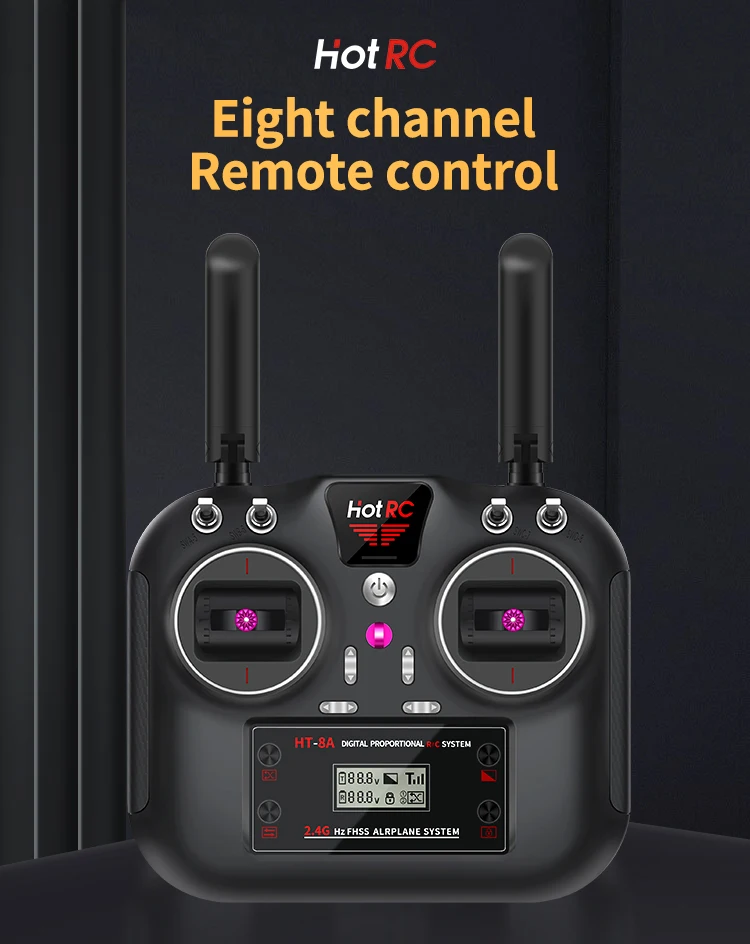 Original Hotrc Ht-8a 2.4ghz Fhss 8ch Rc Transmitter And Receiver For Rc ...