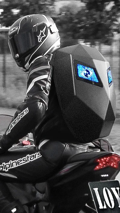 Crelander Led Backpack Bluetooth Waterproof Hard Shell Design Cool Eye ...