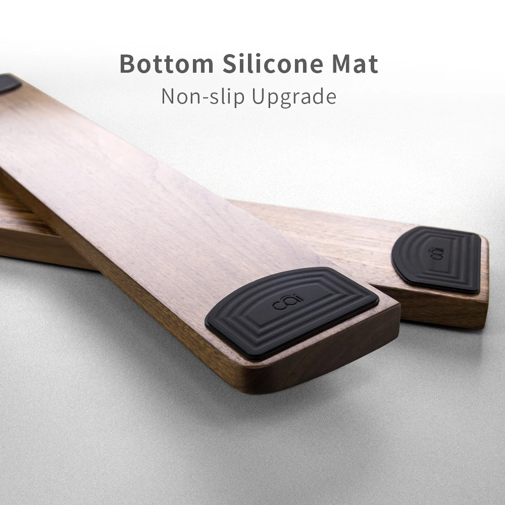 Ergonomic Gaming Desk Wrist Pad - Walnut Wooden Support