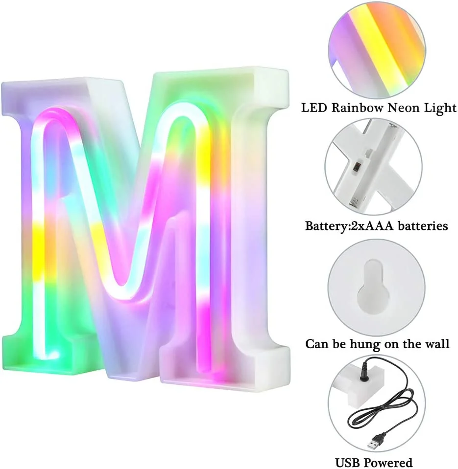 New Giant Large Party Decoration Led RGB 4ft 5ft Big Marquee Letter ...