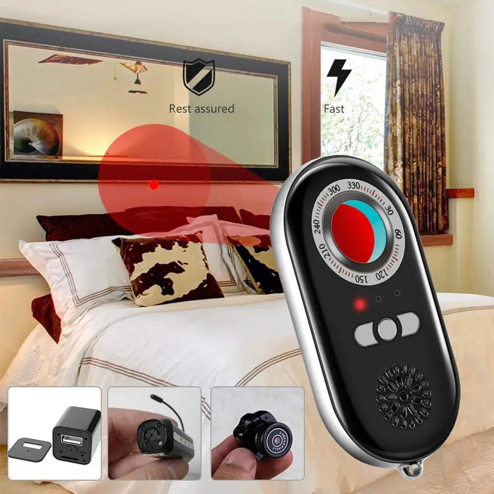 K98 Rf Detector Wireless Vibration Alarm Small Camera Bug Anti Spy Rf ...