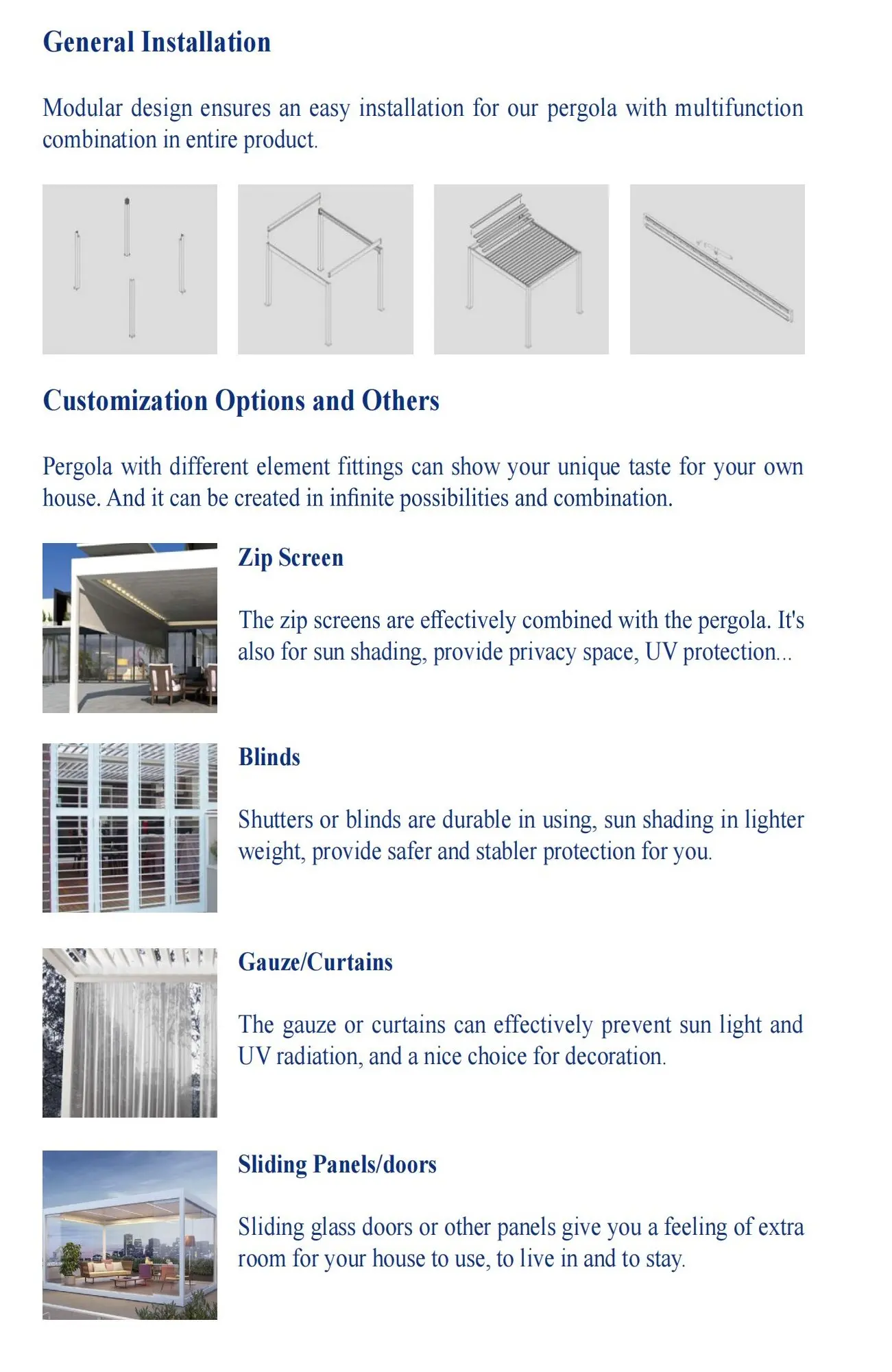 Open-air Electric Aluminum Alloy Pergola,Surrounded By Windproof Roller ...