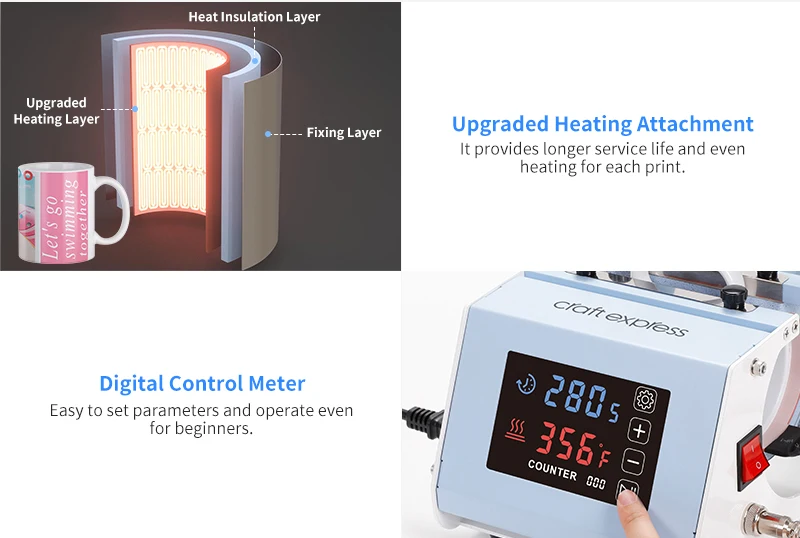 Bestsub Portable 40 Oz Tumbler Heat Press Machine for Sublimation Printing