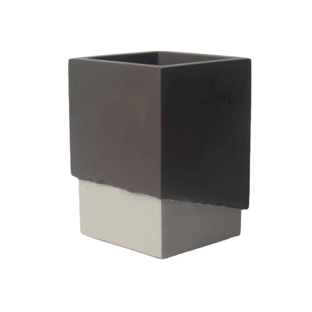 Modern Design Concrete Candle Vessels Cement Square Candle Jars ...