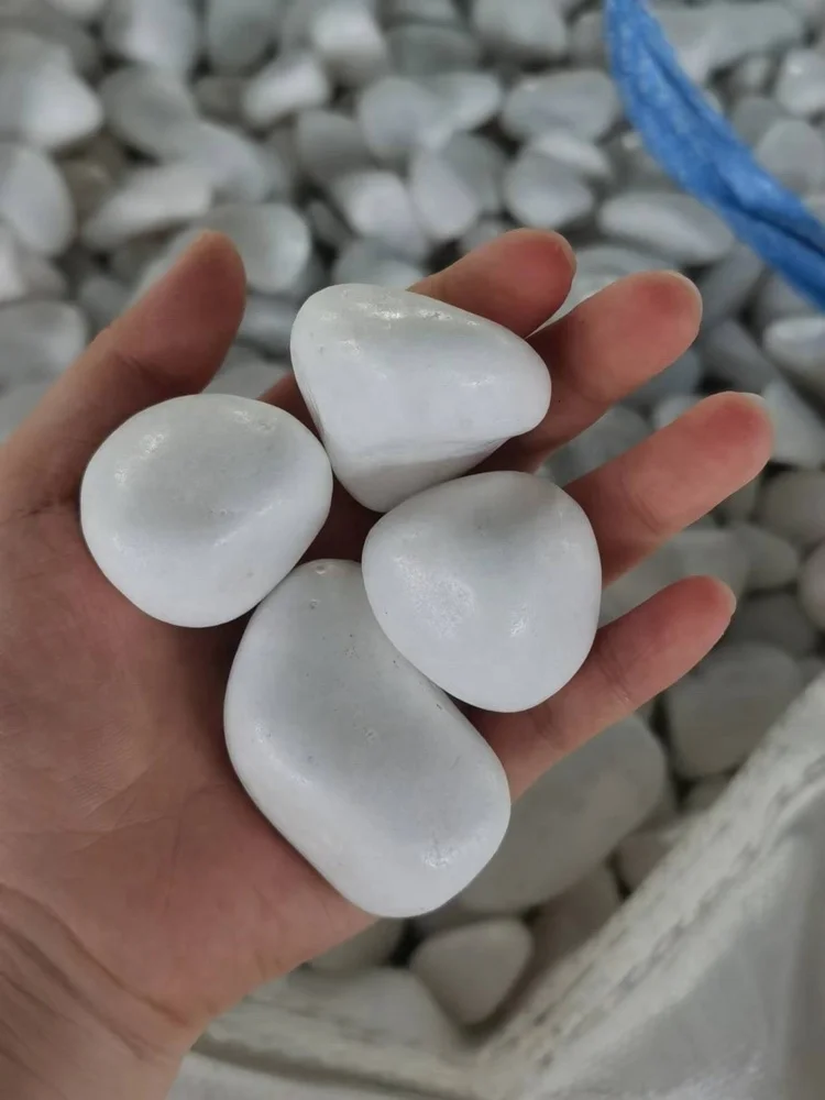 Polished Snow White Pebble Stone Tumbled Rocks Cobble For Garden - Buy ...